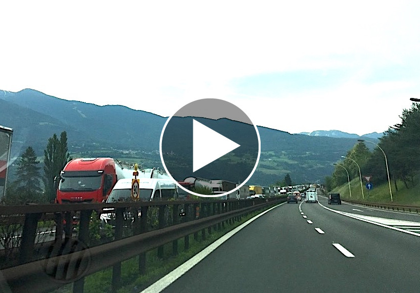 Enormer LKW-Stau auf der Brennerautobahn – Video - UnserTirol24