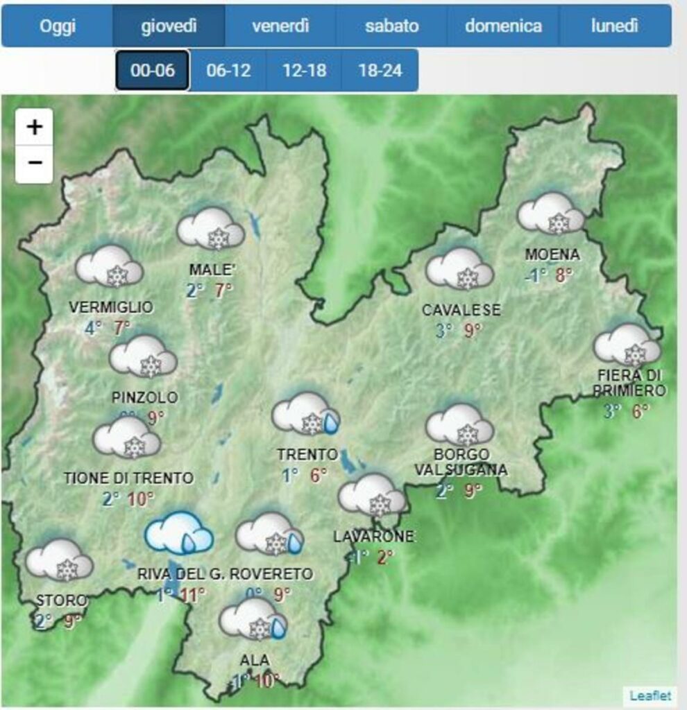 Probabili deboli nevicate nella notte e domani mattina - UnserTirol24 Probabili deboli nevicate nella notte e domani mattina - UnserTirol24
